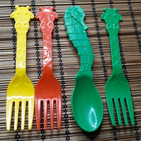 Dining | Six Fun Reusable Plastic Straws Animal Utensils | Poshmark